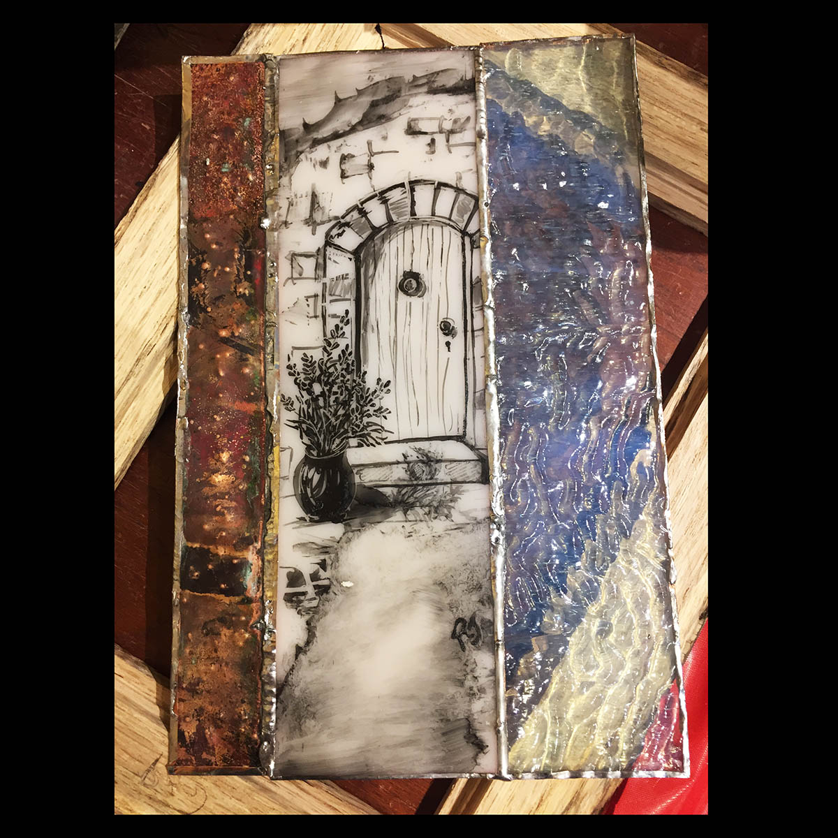 Multi-media stained glass path – Gallery’s Choice